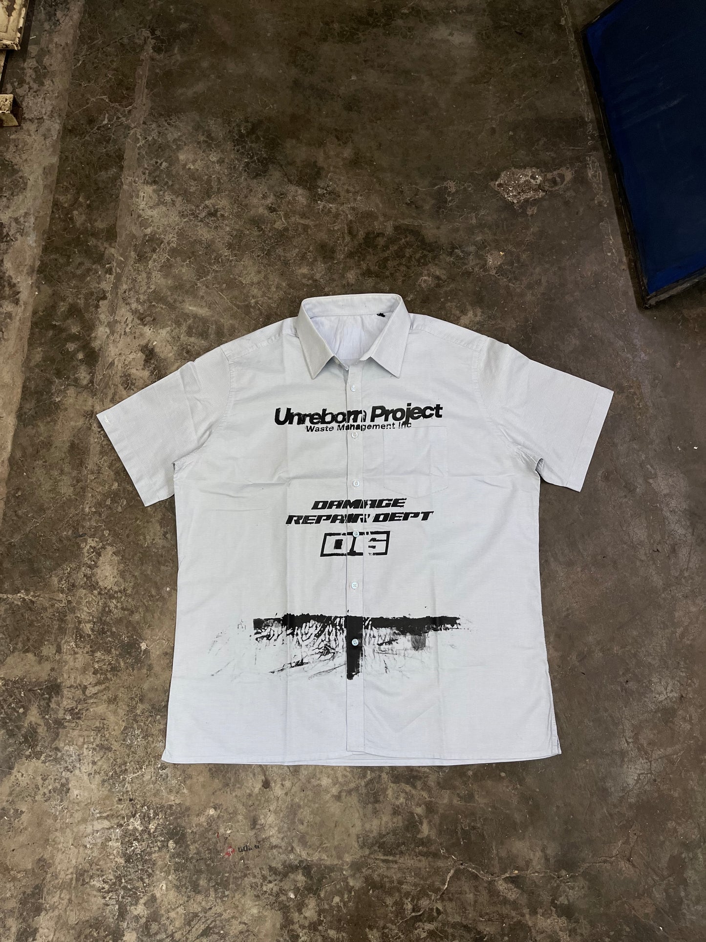 Light blue checked waste management shirt – Unreborn Project